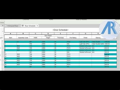 Editing Door Schedule Revit Tutorial YouTube