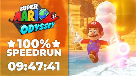 Super Mario Odyssey 100 Speedrun In 9 47 41 World Record On 8 7 2019