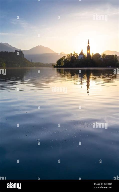 View Of Bled Island On Lake Bled At Sunrise Bled Upper Carniola