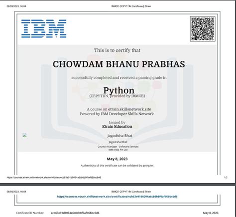 Finished Python Course With Skills In Data Science Chowdam Bhanu