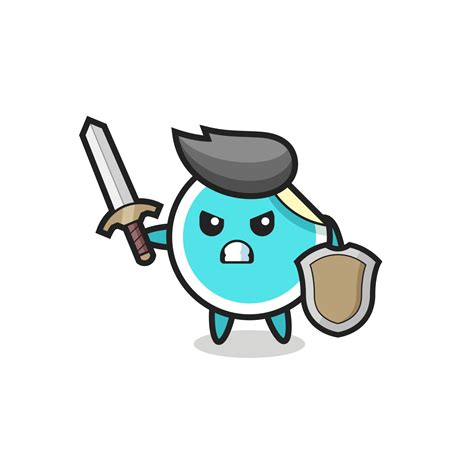 Cute Sticker Soldier Fighting With Sword And Shield 3325834 Vector Art
