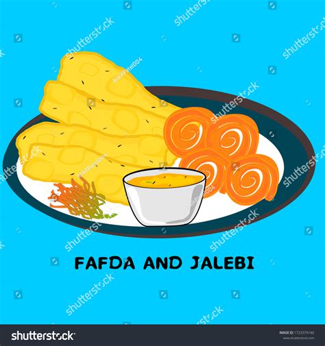 Fafda Jalebi Gujrati Indian Street Food Stock Vector Royalty Free