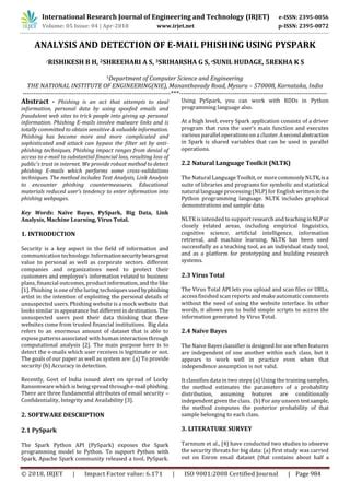 IRJET Analysis And Detection Of E Mail Phishing Using Pyspark PDF