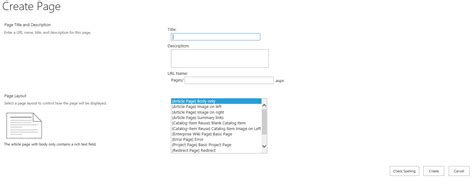 Why Is There No Page Layout For The Page Content Type SharePoint Stack Exchange