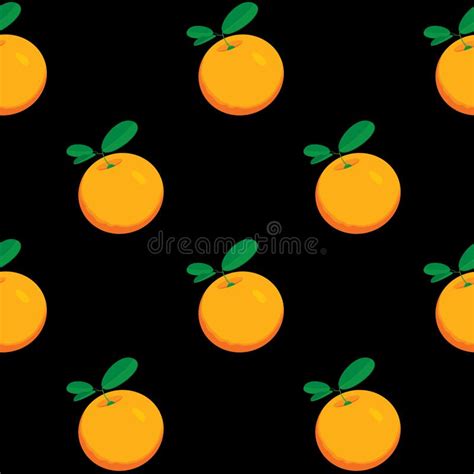 Fruit Seamless Pattern With Whole Orange Stock Illustration