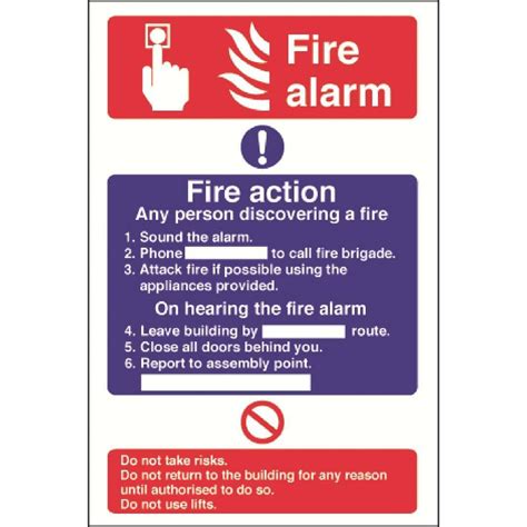 Cc925 Fire Alarm Fire Action Sign