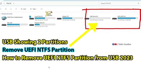 How To Remove Uefi Ntfs From Usb Two Partition On Usb Drive Best Way 2023 Youtube