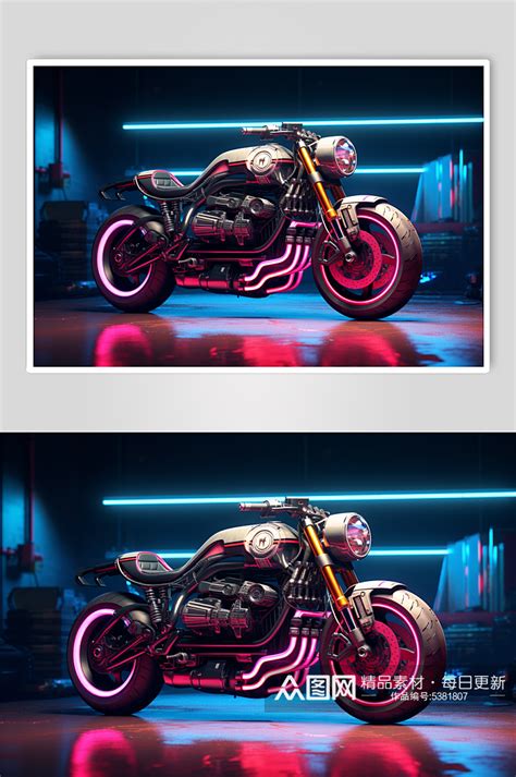 Ai数字艺术霓虹光科技感摩托车图片模板下载 编号5381807 众图网