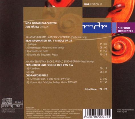 Johannes Brahms Klavierquartett Op25 In Der Bearbeitung Von
