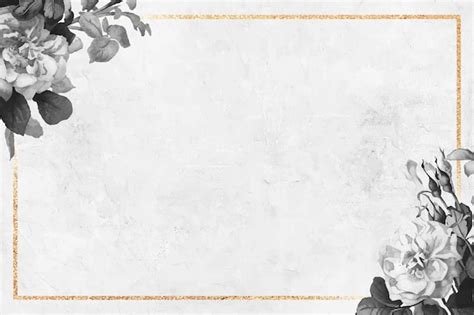 빈 꽃 골든 프레임 벡터 무료 벡터