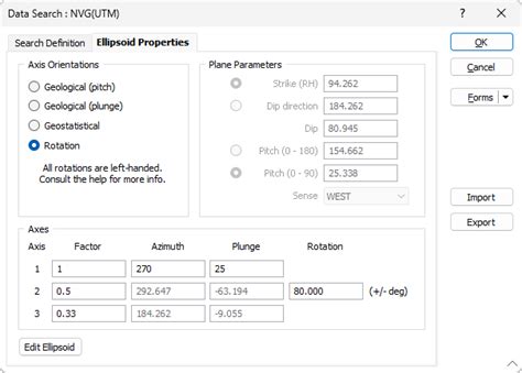 Ellipsoid Parameters