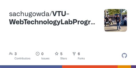 GitHub Sachugowda VTU WebTechnologyLabPrograms CSL