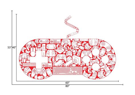Game Controller Wall Decal White Controller Wall Sticker Joystick Wallpaper Game Wall Sticker
