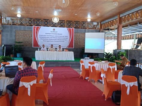 Verifikasi Administrasi Dan Perbaikan Dokumen KPU Kabupaten Gorontalo Rakor Bersama Partai
