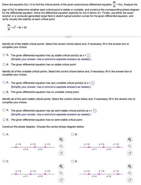 Solved Solve The Equation F X 0 To Find The Critical Points Chegg