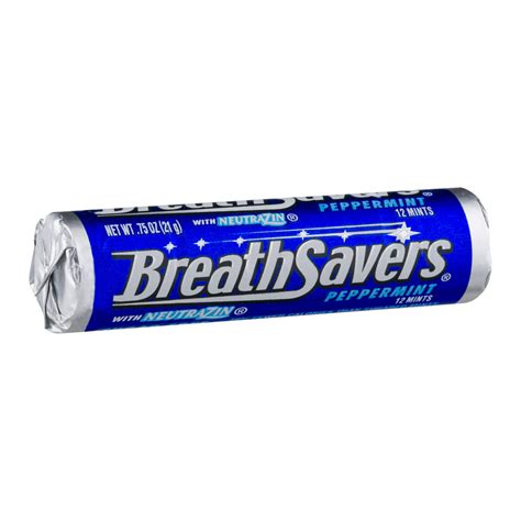Breath Savers Peppermint Flavored Sugar Free Breath Mints Roll 075 Oz