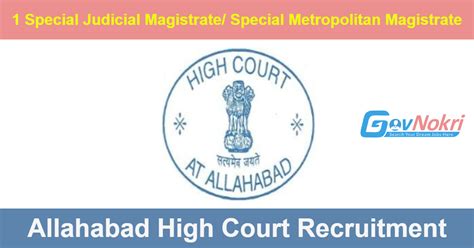 Allahabad High Court Hiring Notification 2024 For 1 Post Of Special