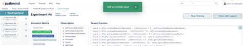 draft successfully saved pops up when clicking on train · issue 2566