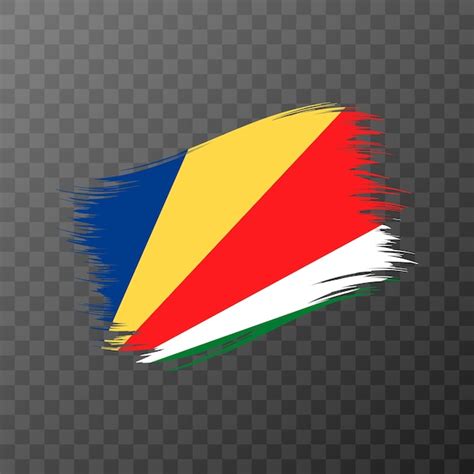 세이셸 국기 그런 지 브러쉬 스트로크 투명 배경에 벡터 일러스트 레이 션 프리미엄 벡터