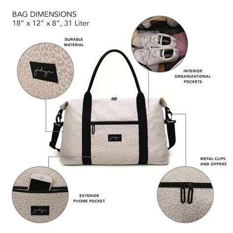 Jadyn Lola Travel Bag Weekenderovernight Duffel Gym Tote Bag For