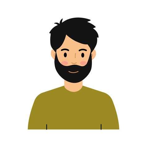 Smiling Man With Beard Vector Art At Vecteezy
