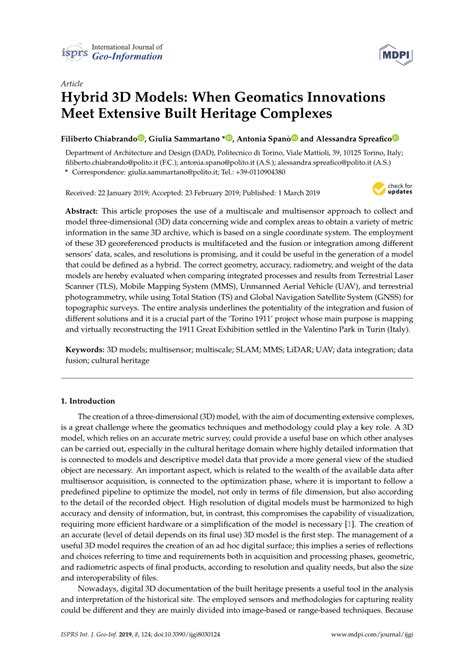 Pdf Hybrid 3d Models When Geomatics Innovations Meet Extensive Built