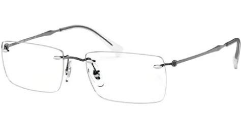 Ray Ban Rx8755 1000 Titanium Eyeglasses Gunmetal Rimless 54 17 140mm