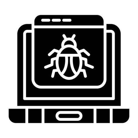 Premium Vector Website Hacked Glyph Solid Black Illustration