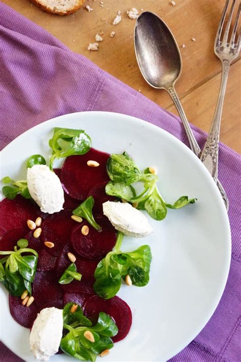 Carpaccio De Betterave Au Fromage Frais Aux Herbes
