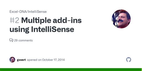 Multiple Add Ins Using Intellisense · Issue 2 · Excel Dnaintellisense