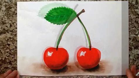 Как нарисовать вишенки уроки рисования акварелью для малышей от Варвары Зуевой Youtube