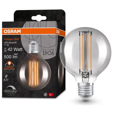 Крушка Led Osram 1906 Globe 80 Винтидж декоративна Димируема