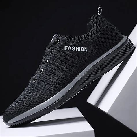Homens Sapatos Casuais Malha Sapatos Masculinos Leve Confort Vel Respir