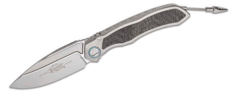 Microtech Anax Manual Folding Knife 37 M390 Blasted Drop Point Blade