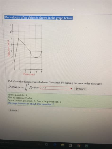 solved the velocity of an object is shown in the graph below