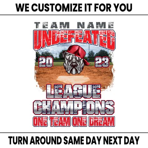 Custom Baseball Undefeated League Champions Design C And D Designs Co