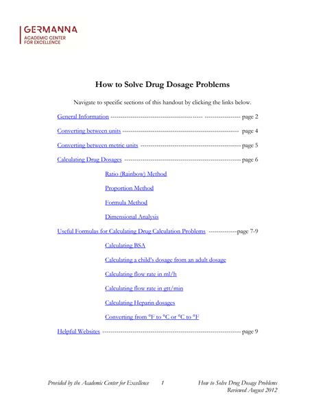 Solution How To Solve Drug Dosage Problems Studypool