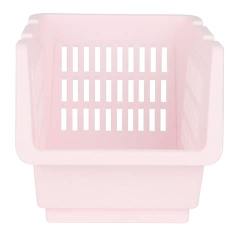 2 Pack Light Pink Stackable Storage Basket Extra Small