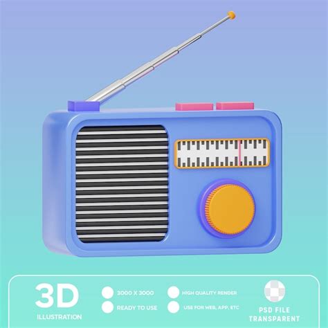 Premium Psd Psd Communication Radio 3d Illustration