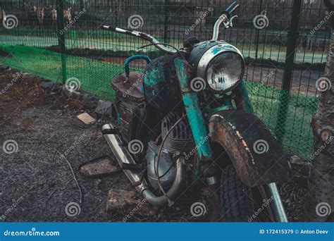 Abandoned Motorbike In The Backstreets Of Rhodes Walled Town Editorial