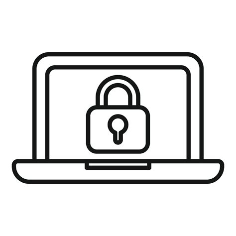 Secured Online Laptop Icon Outline Vector Message Internet 42523039 Vector Art At Vecteezy