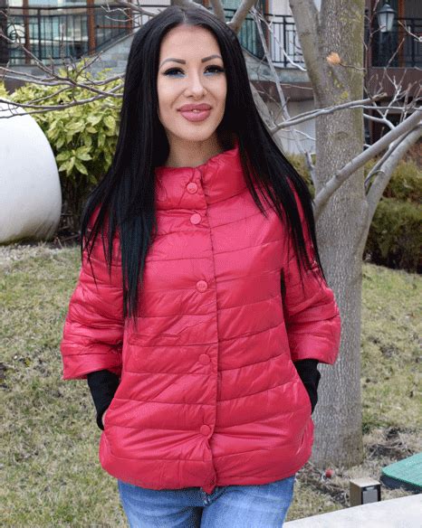 Червено модно дамско яке с 3 4 ръкав Еlisa Bg Fashion And Style