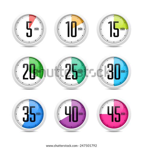 Set Timers Vector Stock Vector Royalty Free 247501792