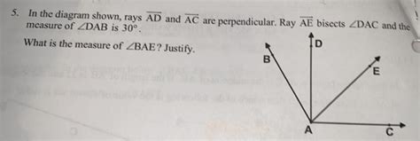 solved 5 in the diagram shown rays overline ad and vector ac are