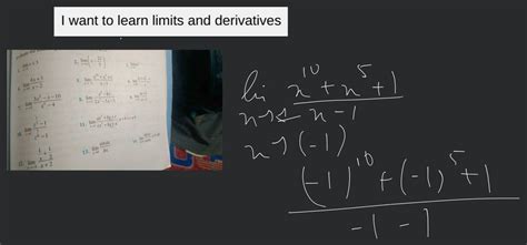 I Want To Learn Limits And Derivatives Filo