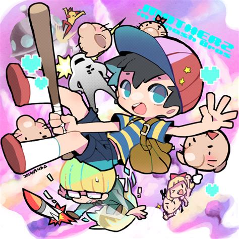 Ness Paula Doseisan Jeff Andonuts Poo And More Super Smash Bros And More Drawn By