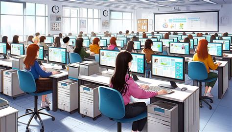 School Computer Lab Technology Background Image Computer Technology Lab Background Image And