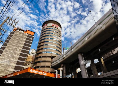 Osaka Japan September 25 2024 The Famous Highway Thru A Building The Off Ramp For The