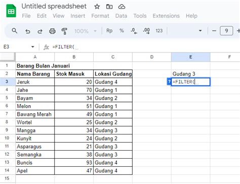 Rumus Fungsi Filter Tutorial