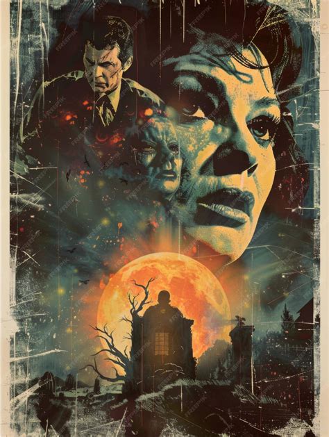 Vintage Classic Vampire Movie Poster Premium Ai Generated Image